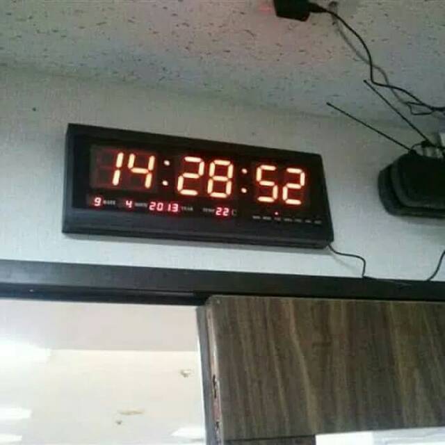 Jual Jam Dinding Digital 4819 Led Merah Jam Besar | Shopee Indonesia