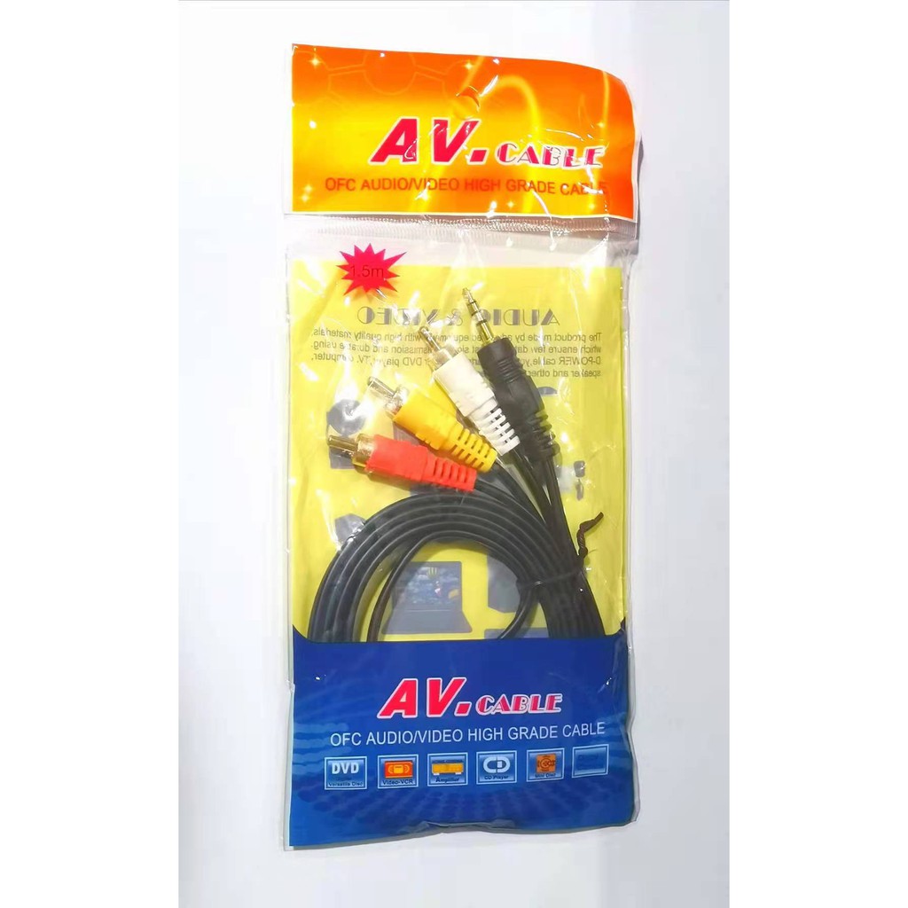 Jual Kabel Audio RCA to Jack 3,5mm / Kabel RCA to AUX (1,5m) | Shopee ...