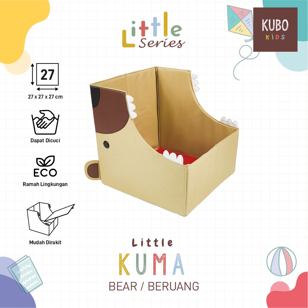 Jual KUBO KIDS Kotak Penyimpanan 27 x 27 x 27 Cm Little Series Kuma / Beruang | Shopee Indonesia