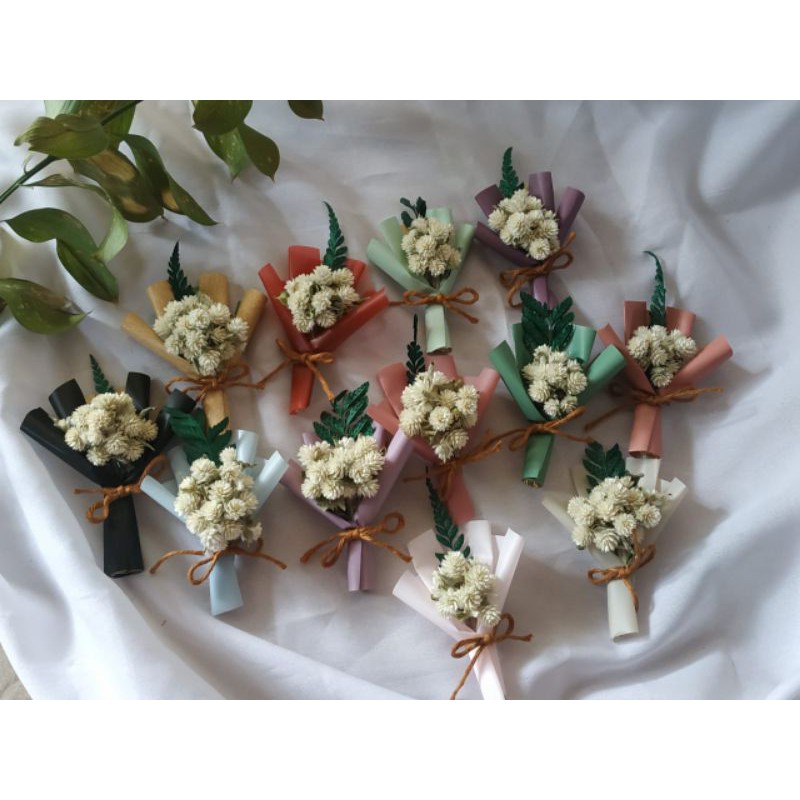 Jual Buket bunga kering mini , bucket bunga kering mini knop/ edelwais ...