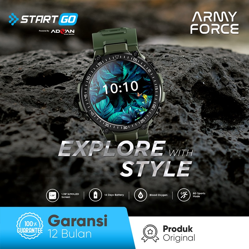 Jual Smartwatch ARMY FORCE STARTGO 1.39” AMOLED HD Screen 60 Sports ...
