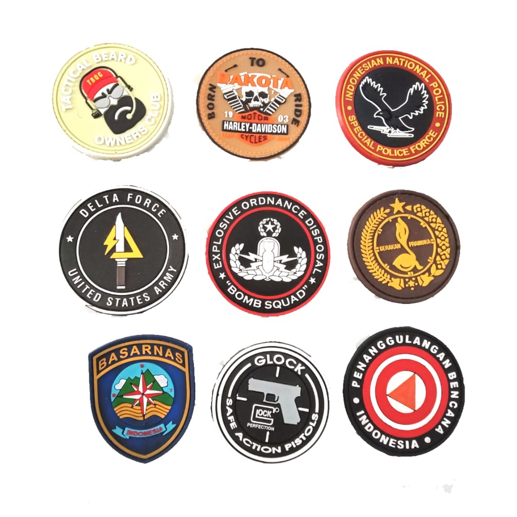 Jual Patch Rubber Perekat Tempelan Velcro Karet Emblem TERLARISS BISA ...