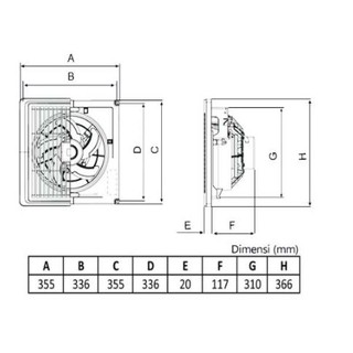 Jual KDK Exhaust Fan Ceiling 10 inch – 25TGQ2 – Putih - Garansi 2 Tahun ...
