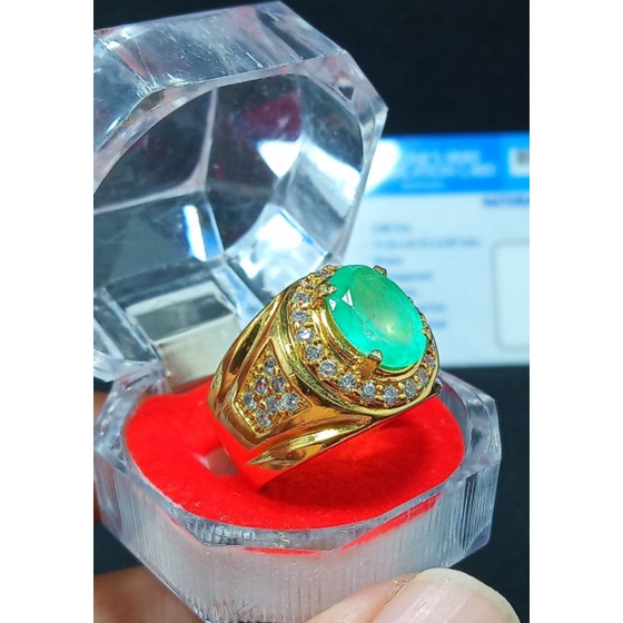 Jual CINCIN BATU EMERALD BERYL ZAMRUD COLOMBIA ASLI NATURAL LENGKAP ...