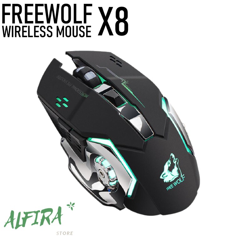Jual Mouse Gaming RGB FreeWolf X8 High DPI Sensitivy Wireless | Shopee Indonesia