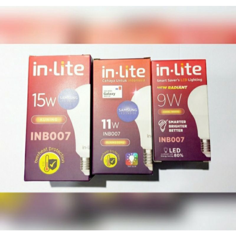 Jual LAMPU LED BULB INLITE SEMU 4000K 9W / 11W / 15W INB007 | Shopee ...