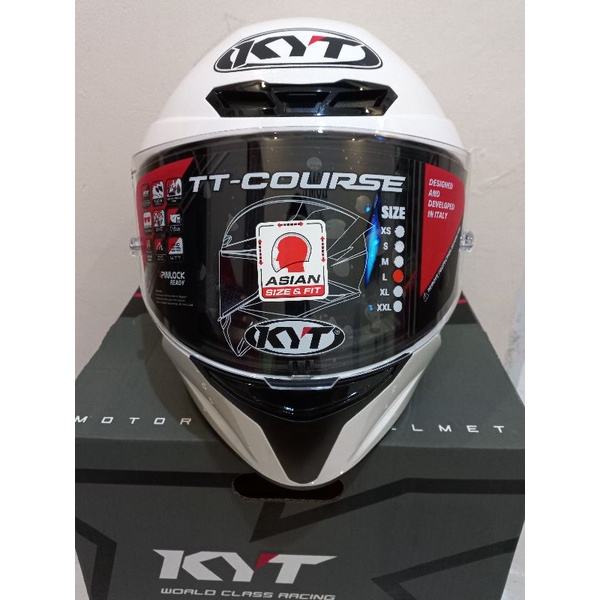 Jual KYT TT Course Plain White / White solid/ putih New ori | Shopee ...