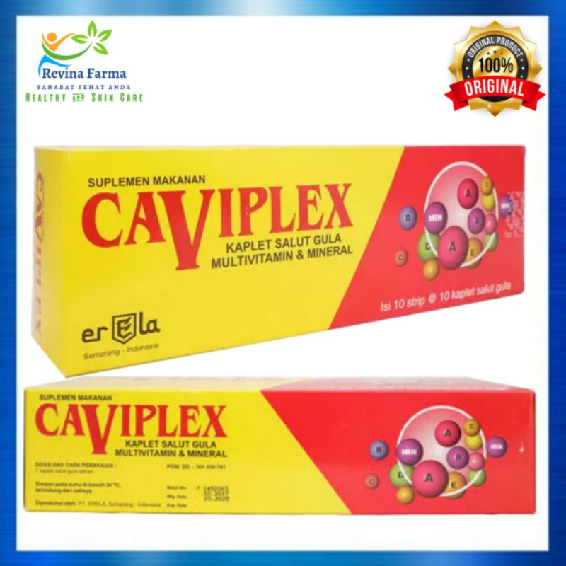 Jual Caviplex Multivitamin & Mineral 1 Strip 10 Kaplet Vitamin A, B ...