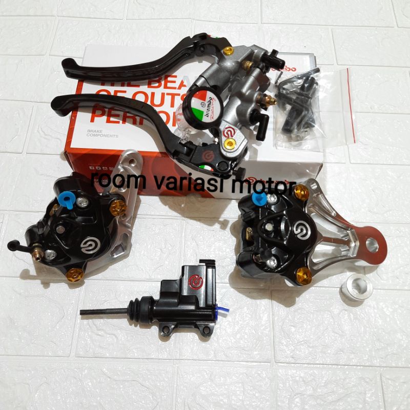 Jual PAKET PENGEREMAN FULL SET NINJA R NINJA RR 150 MASTER REM+KALIPER DAN BREKET DEPAN BELAKANG ...