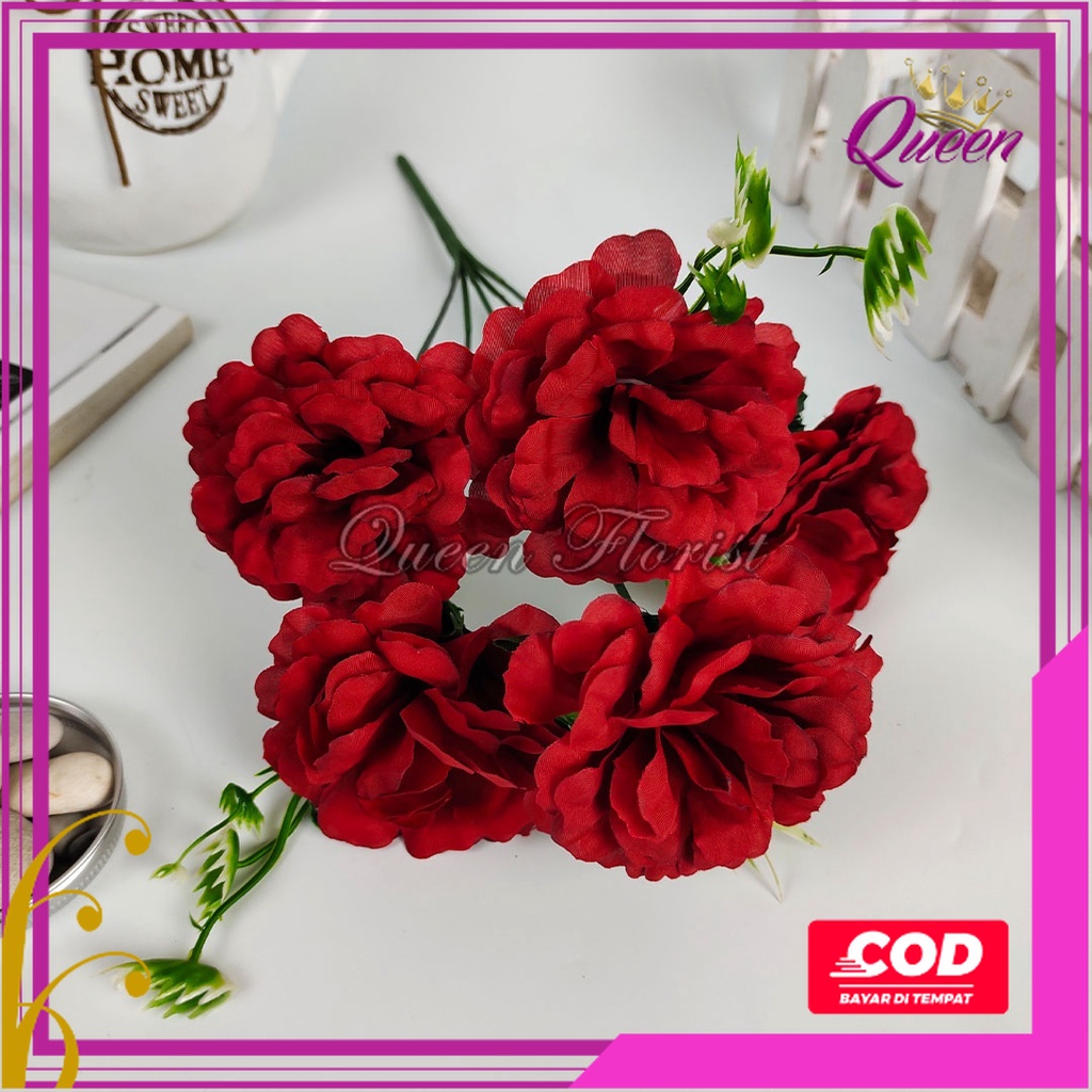 Jual Bunga Anyelir Carnation Tipe SJ Cabang 5 Artificial Buatan Home ...