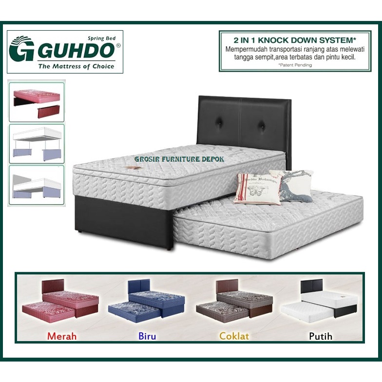 Jual Promo Springbed 2in1 Guhdo STD Plushtop Knockdown HB Sienna Fullset | Shopee Indonesia