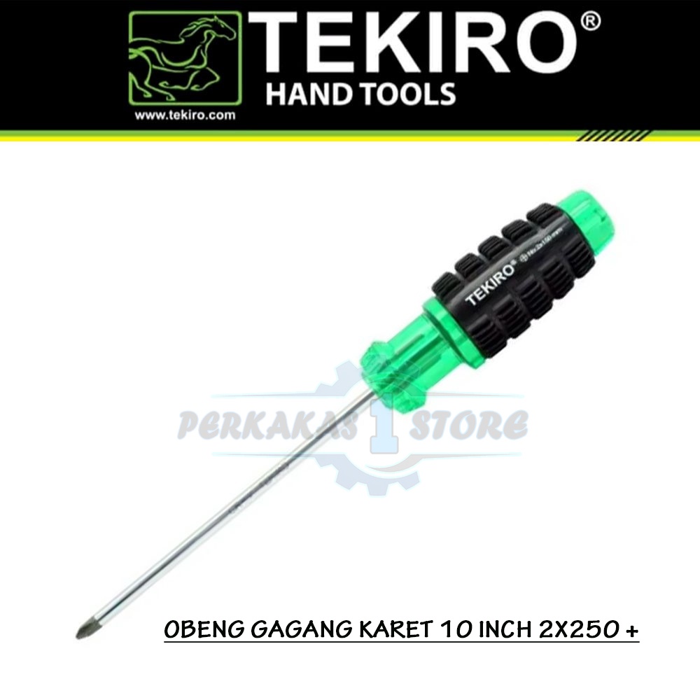 Jual TEKIRO OBENG GAGANG KARET HIJAU (+) 2 X 250 /OBENG GAGANG KARET ...