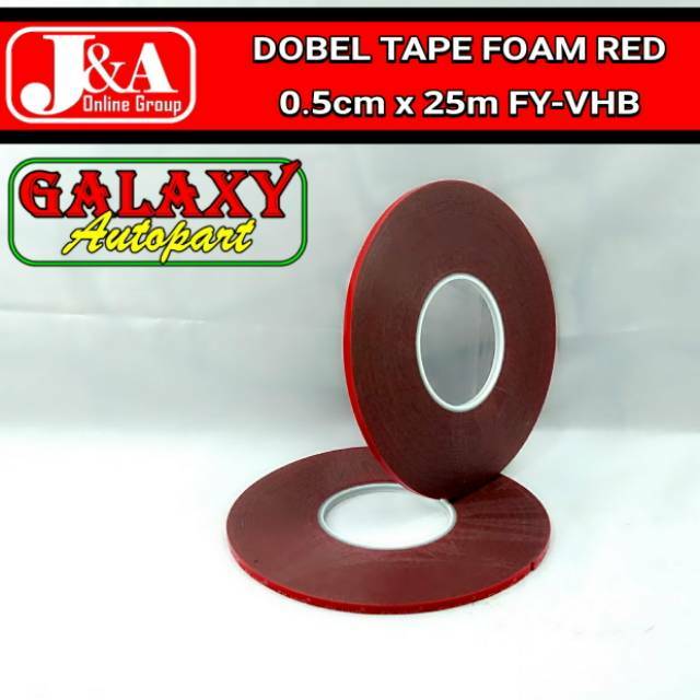 Jual Isolasi Bolak Balik / Double Tape 3M Merah 0.5cm x 25m | Shopee ...