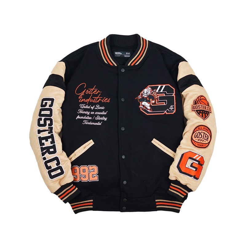Jual Goster Varsity Jacket - Black Parade Hitam | Shopee Indonesia