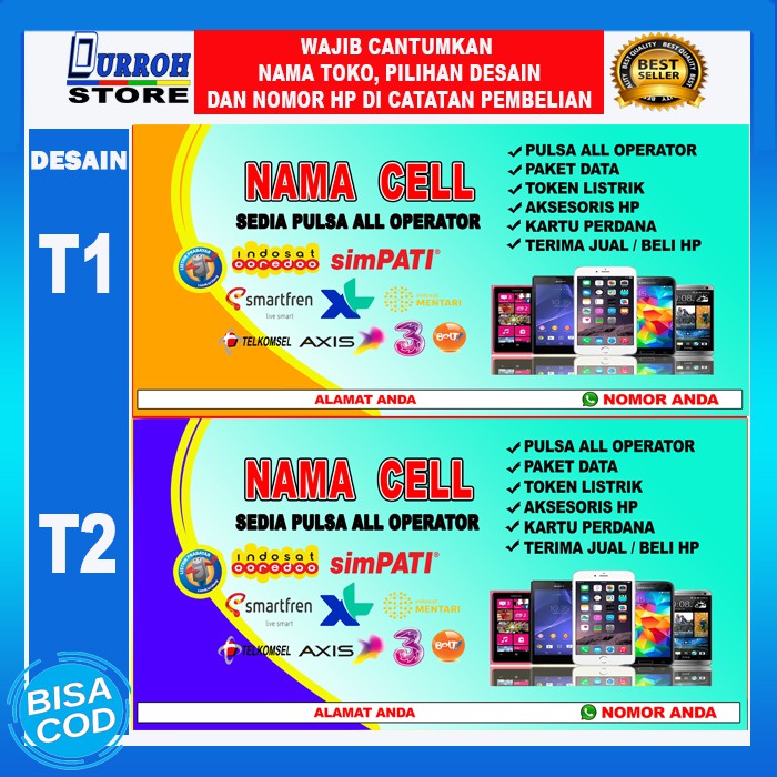 Jual Spanduk / Banner Konter Cell / Celluler Desain 21 | Shopee Indonesia