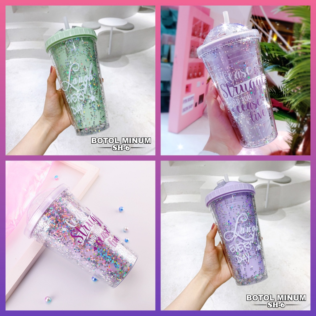 Jual Botol Minum Dengan Design Terbaru SH-6 Design Glitter Tumblr ...