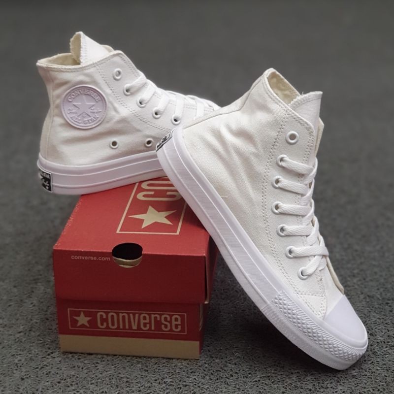 Jual OBRAL SEPATU PUTIH CONVERSE CT ALL STAR HIGH FULL WHITE GRADE ...