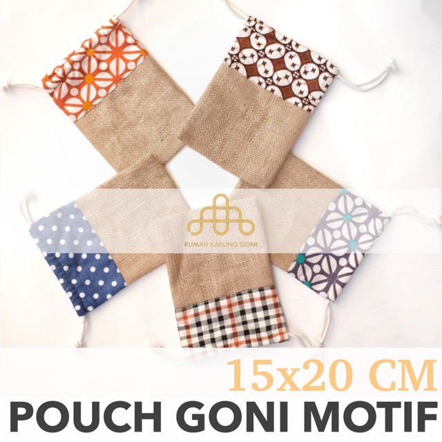Jual Pouch Pouch Goni Motif 15x20cm - Kantong Goni Kombinasi Batik ...