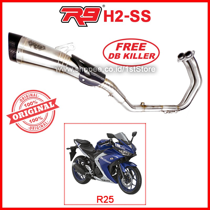 Jual ORIGINAL R9 NEW H2 SS YAMAHA R25 MT25 KNALPOT RACING R MT 25 ...