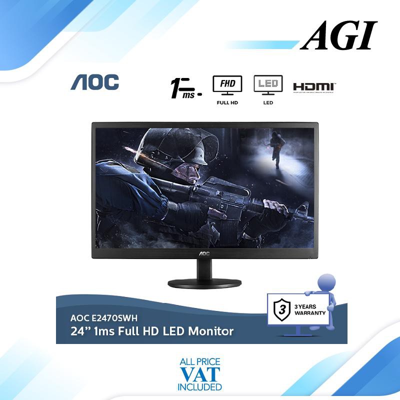 Jual Monitor LED AOC E2470SWH 24" VGA, HDMI, 1MS with SPEAKER | Shopee ...
