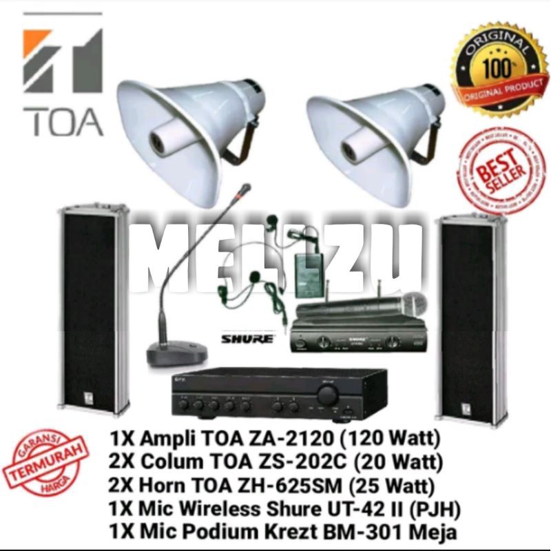 Jual Paket SoundSystem Masjid TOA Horn ZH 625 SM - TOA ZS 202 C | Shopee Indonesia