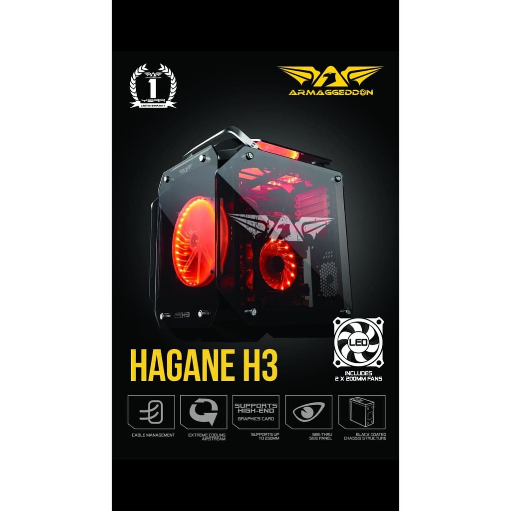 Jual Casing Armaggeddon HAGANE H3 / Casing Gaming / Gaming Case ...