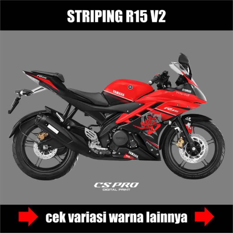 Jual Striping Yamaha R15 V2 Decal Yamaha R15 V2 Variasi Custom Naga ...