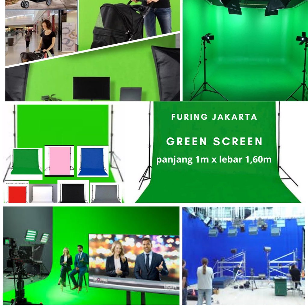 Jual 1 Meter Background Youtuber Backdrop zoom Green Screen | Shopee ...