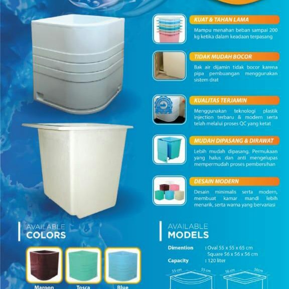 Jual VOLK bak mandi PVC kotak | Shopee Indonesia