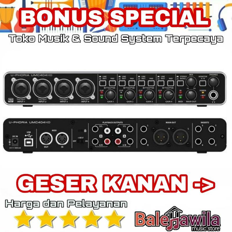 Jual Interface Soundcard Behringer UMC404HD UMC 404HD umc404 hd 4ch ...