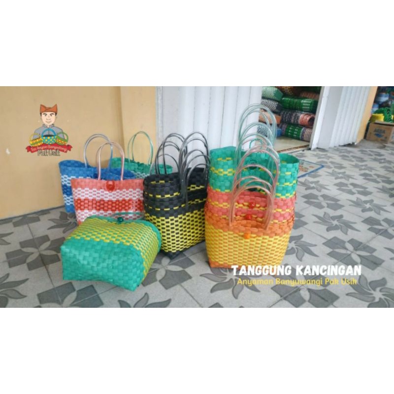 Jual (Irat Kancing_TK1) Tanggung Size 27x14x25cm Tas Anyaman/Keranjang ...