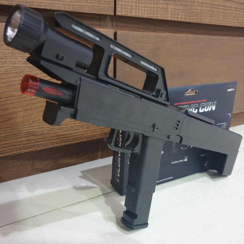 Jual mainan tembakan folding Gun 2 in 1 jadi Tas / tembakan lipat lampu ...