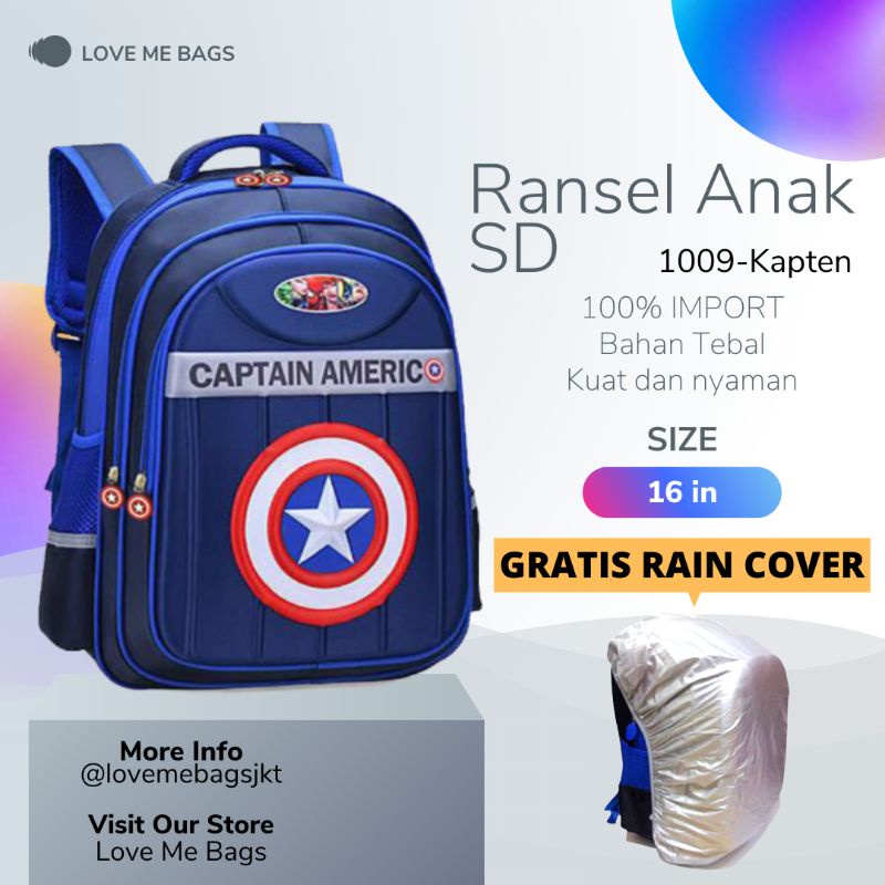 Jual LMB Tas Anak Sekolah Cowok SD Import Gambar Karakter Superhero Viral Bahan Nilon Premium ...