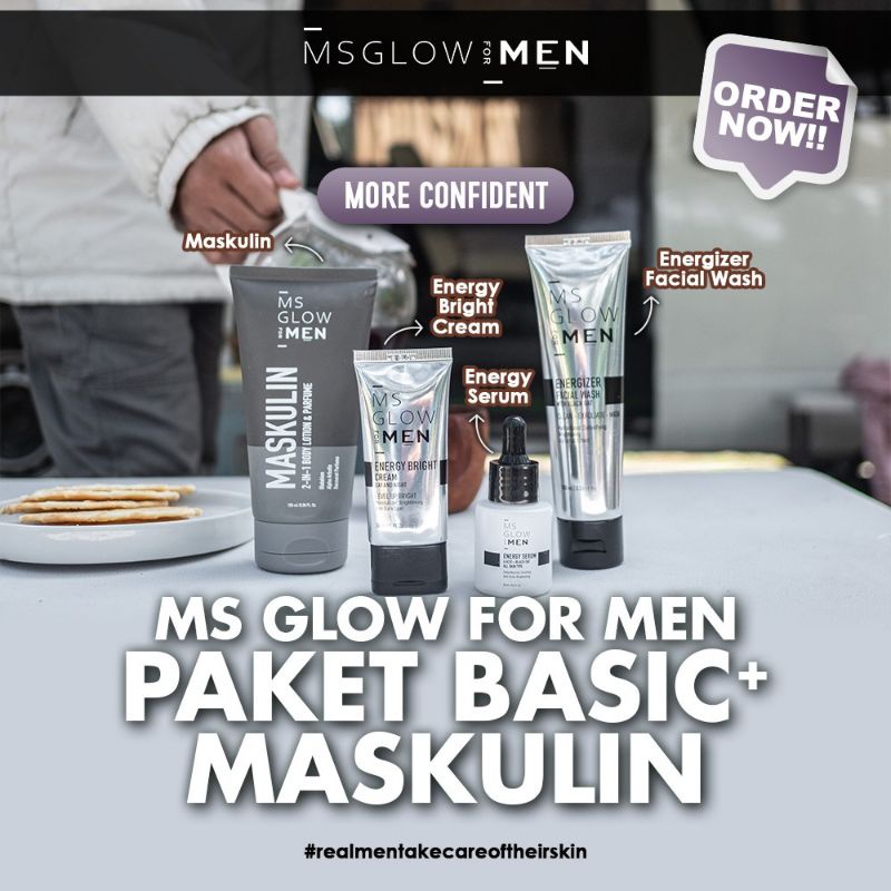 Jual PAKET BASIC MASKULIN MS GLOW FOR MEN | Shopee Indonesia