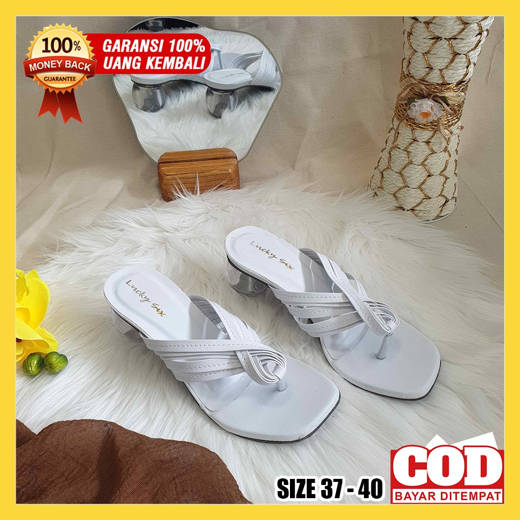 Jual Sendal Haihils Heals Pesta Hak Kaca Tahu Wanita Remaja Sandal ...