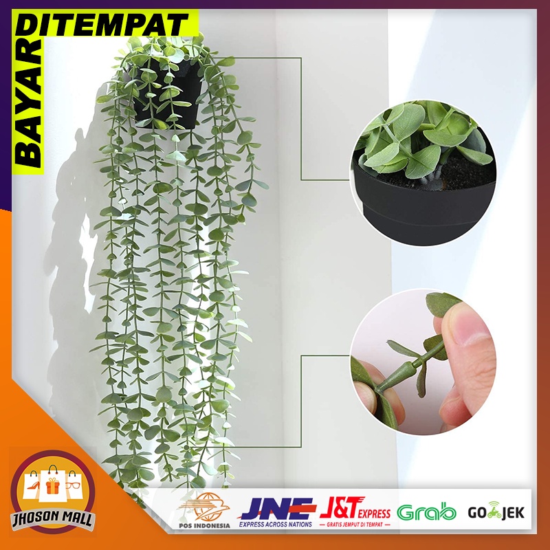 Jual JM Pot Bunga Tanaman Hias Palsu Pot Daun Rambat Ornamen Daun ...
