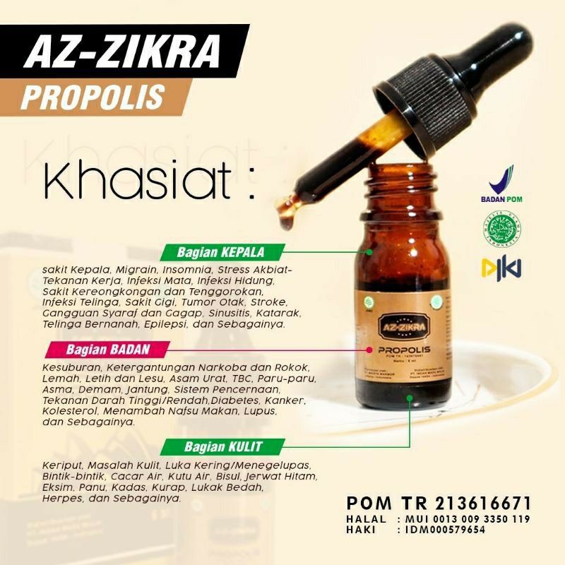 Jual PAKET 5 BOTOL PROPOLIS AZ-ZIKRA 6 ML ORIGINAL | Shopee Indonesia