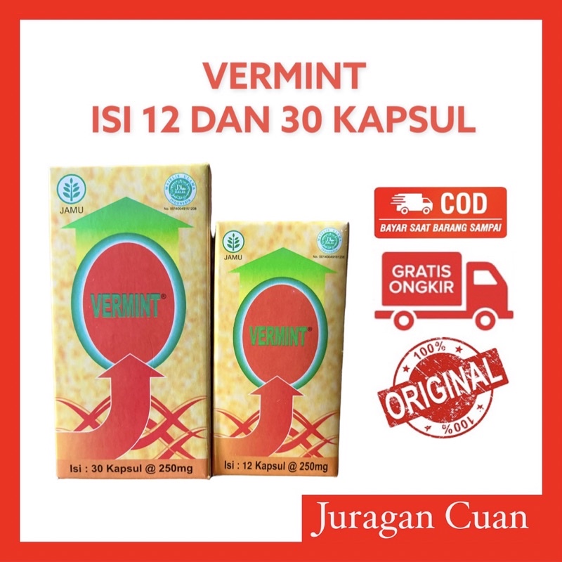 Jual VERMINT ISI 12 DAN 30 KAPSUL ORIGINAL KAPSUL CACING / OBAT TIFUS ...