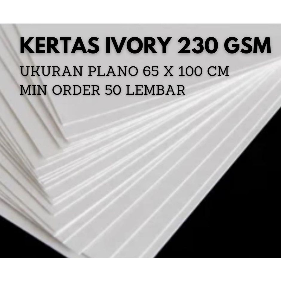 Jual KERTAS IVORY 230 GSM, UKURAN PLANO 65 X 100 CM, HARGA GROSIR | Shopee Indonesia