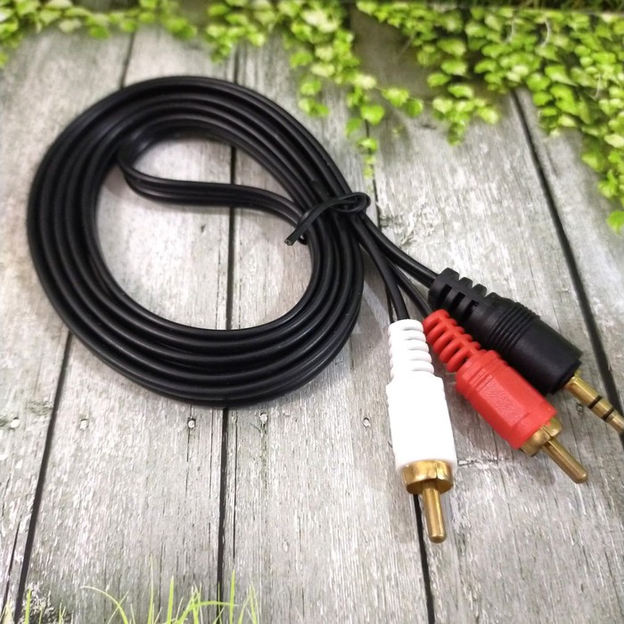 Jual Kabel Audio Aux 2in1 to RCA Converter Amplifier dr Hp Mp3 ke ...