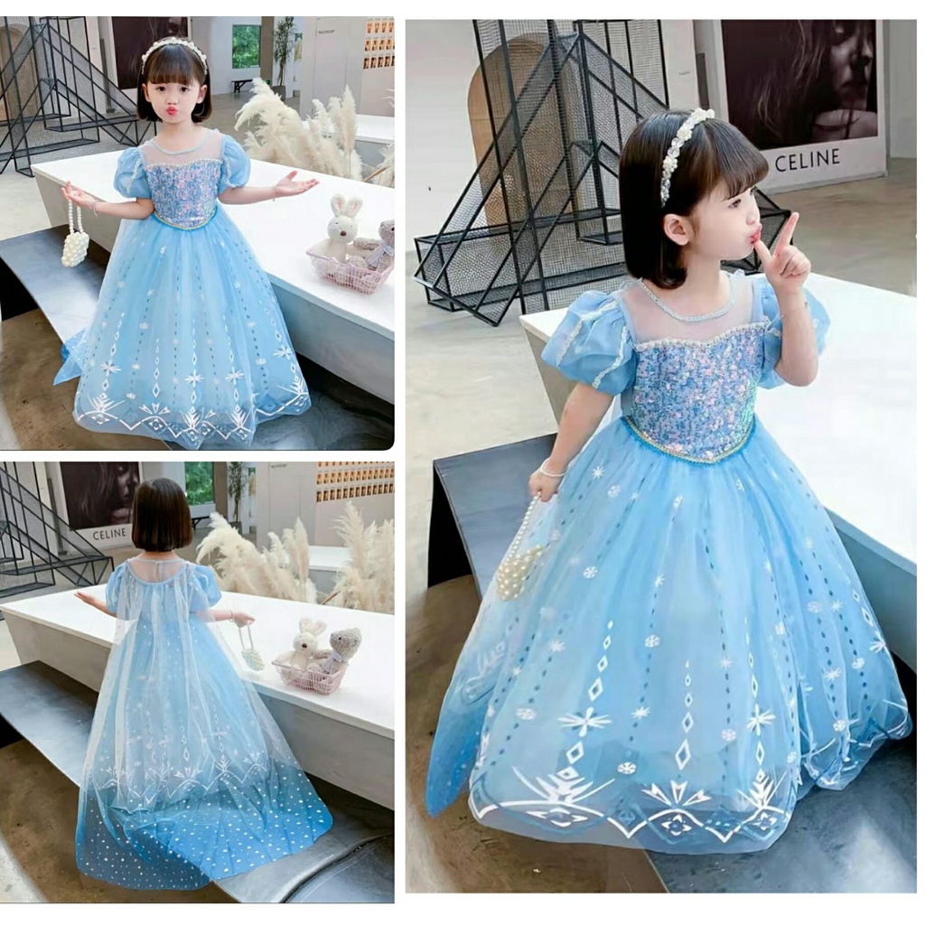 Jual Kostum Frozen Elsa 33 Dress Princess Manik Baju Anak Tangan Balon ...