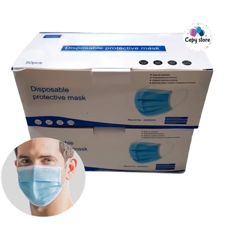 Jual Masker 3 Ply Earloop Disposable 3 Layer Mask Isi 50pcs | Shopee ...