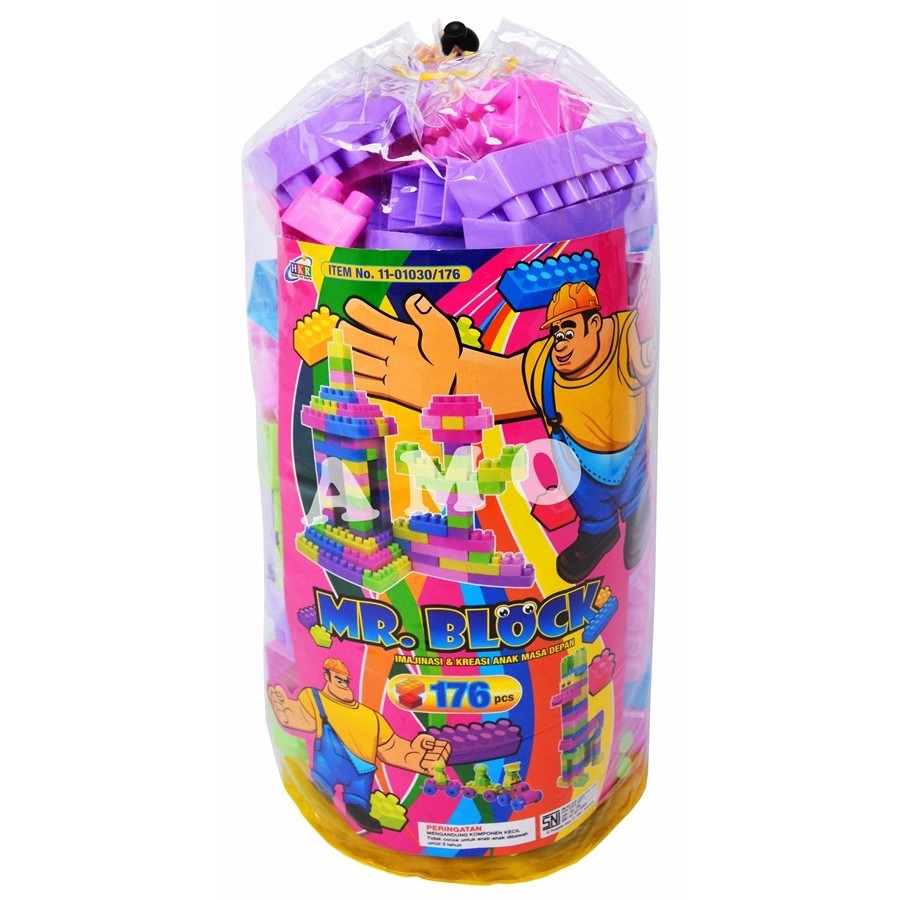 Jual MR BLOCK 176 PCS MAINAN EDUKASI BONGKAR PASANG mainan anak ...