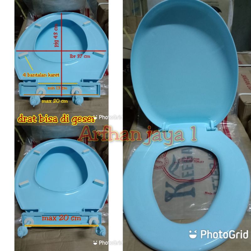 Jual TUTUP CLOSET DUDUK UNIVERSAL MODEL TOTO INA WARNA BIRU MUDA ...