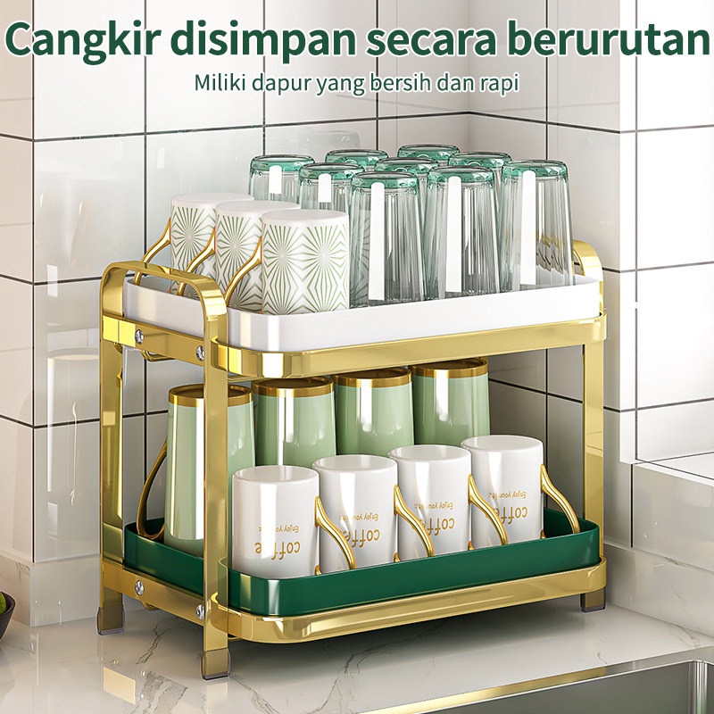 Jual Kopi Gelas Mug Drainer Rak Mug Pemegang Dapur Rak Cangkir Pemegang ...