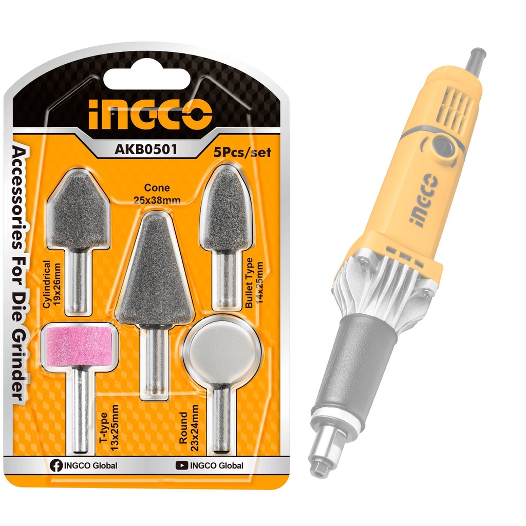 Jual INGCO AKB0501 Mini Die Grinder Accessories SET 5 Pcs Mata Batu ...