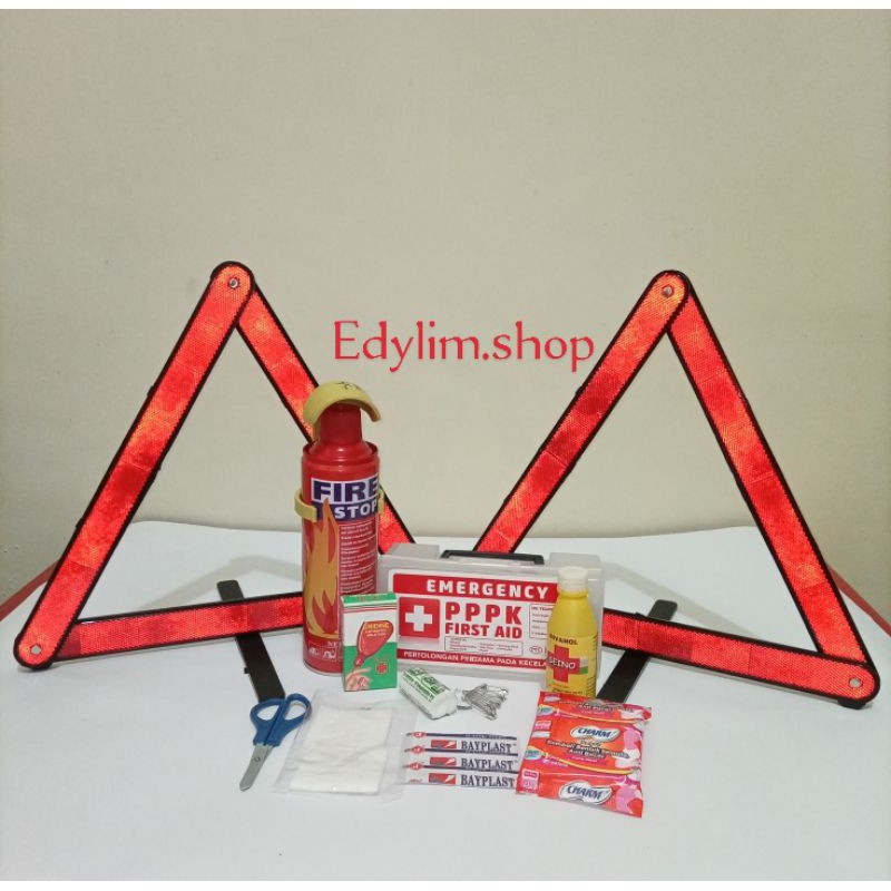 Jual Paket segitiga pengaman mobil reflektor+racun api/pemadam api ...