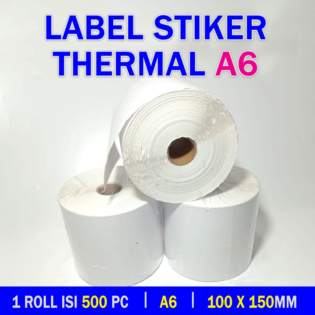 Jual Kertas Thermal Label Barcode 100 x 150 mm ukuran A6 isi 500pcs | Shopee Indonesia