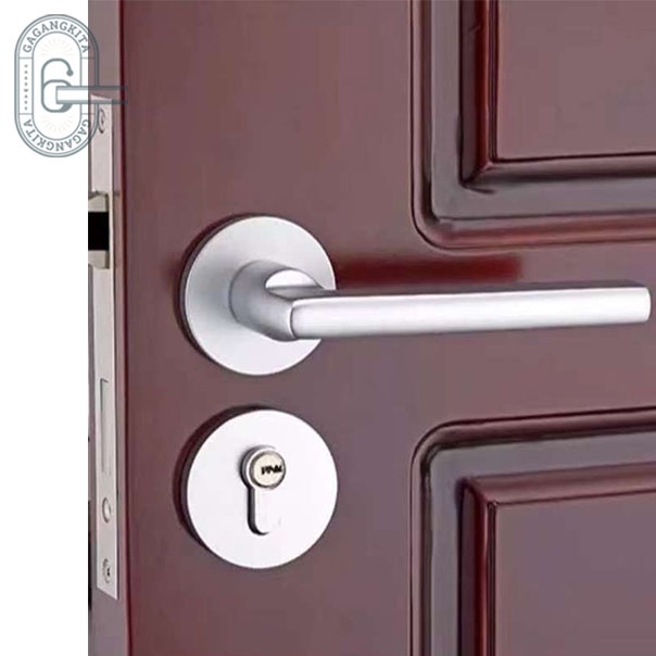 Jual Gagang Pintu 1 set siap pasang, Gaya Eropa Handle Lock Door White ...