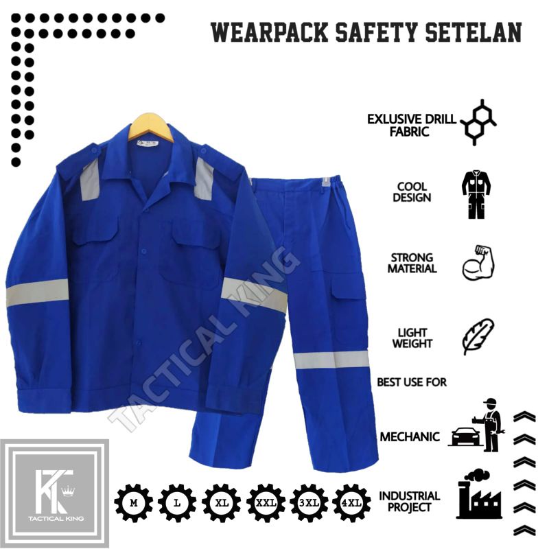 Jual Setelan Wearpack Safety / 1 Set Kemeja Atasan dan Celana Safety ...